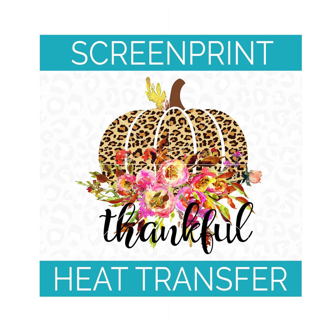 RTS Screen Print Transfer Full Color Thankful Pumpkin - Etsy
