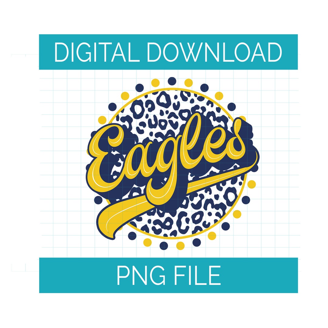 Digital Instant Download Eagles Navy & Gold Leopard Circle Dots PNG ...