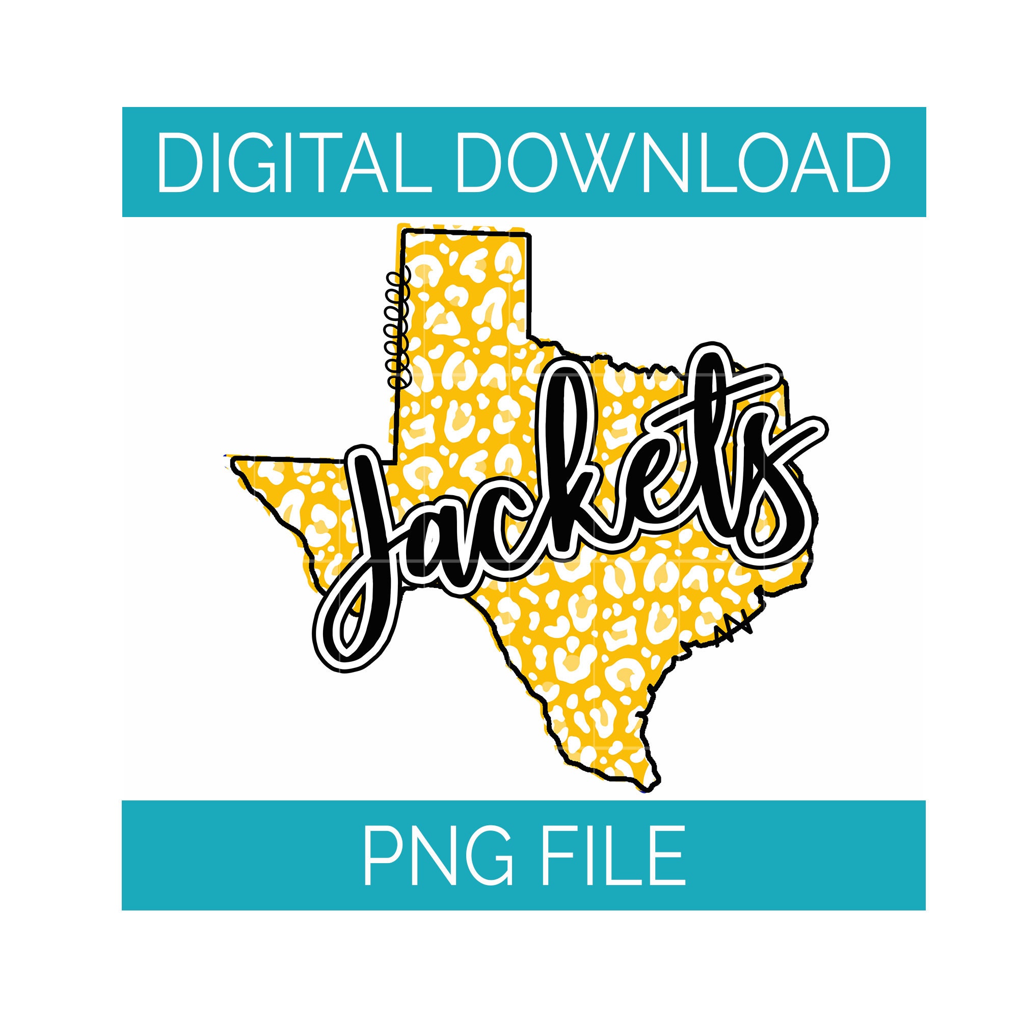 Digital Download Leopard Texas Yellow Jackets PNG File - Etsy