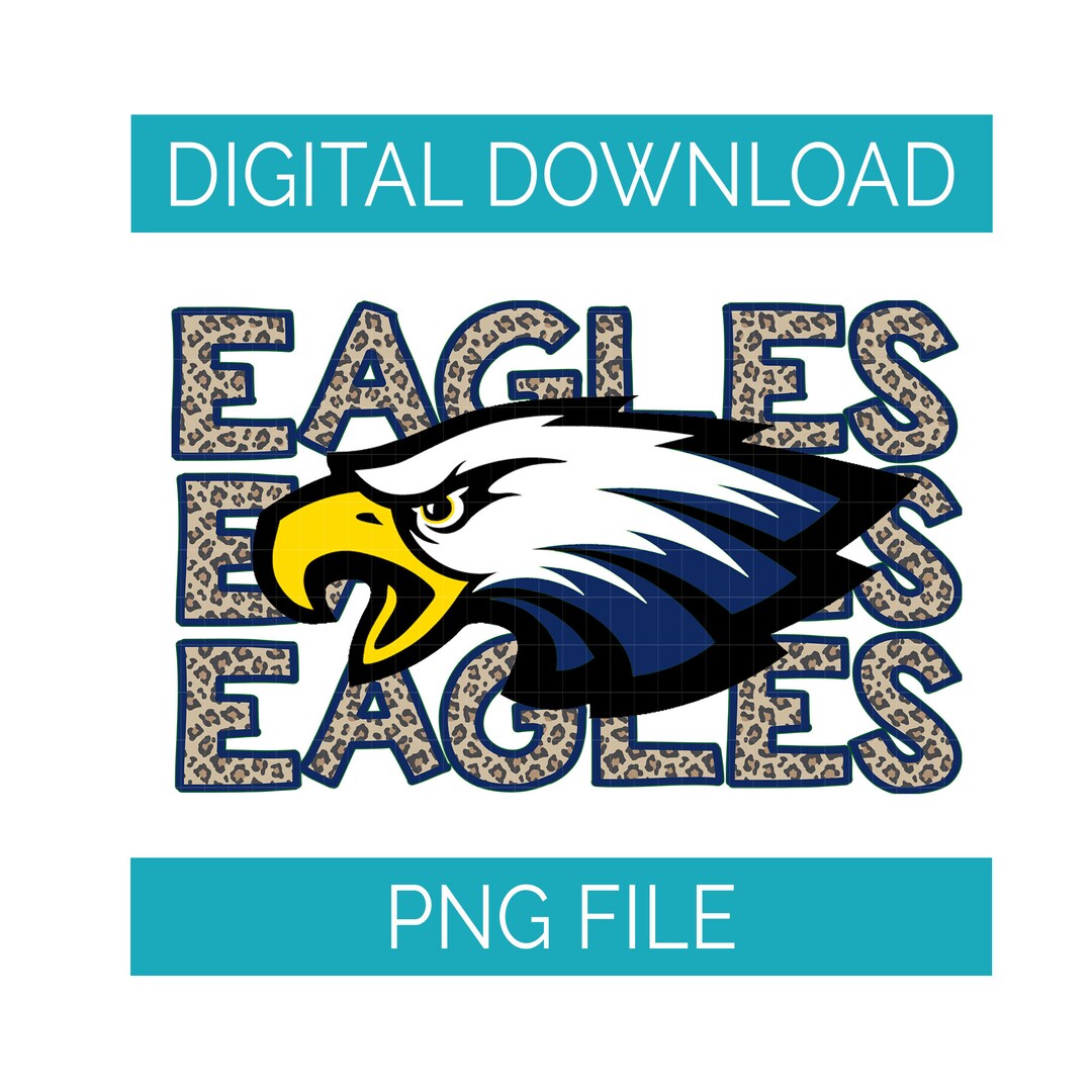 Digital Design | Eagles Mascot Stacked Leopard Letters Navy Blue | PNG ...