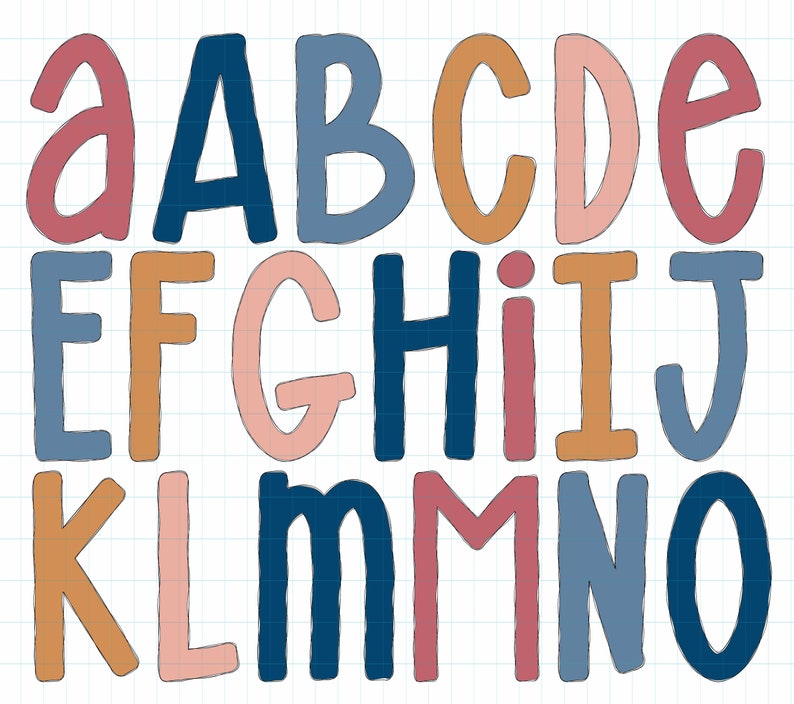 Digital Download Handwritten Doodle Sketch Alphabet in 5 - Etsy