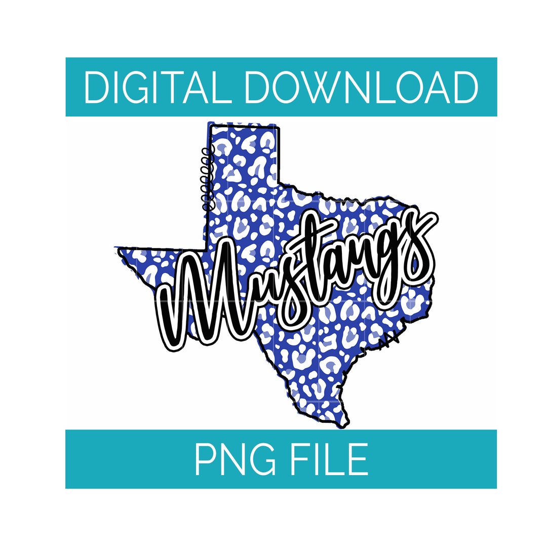 Digital Download | Leopard Texas Blue Mustangs | PNG File | Instant ...