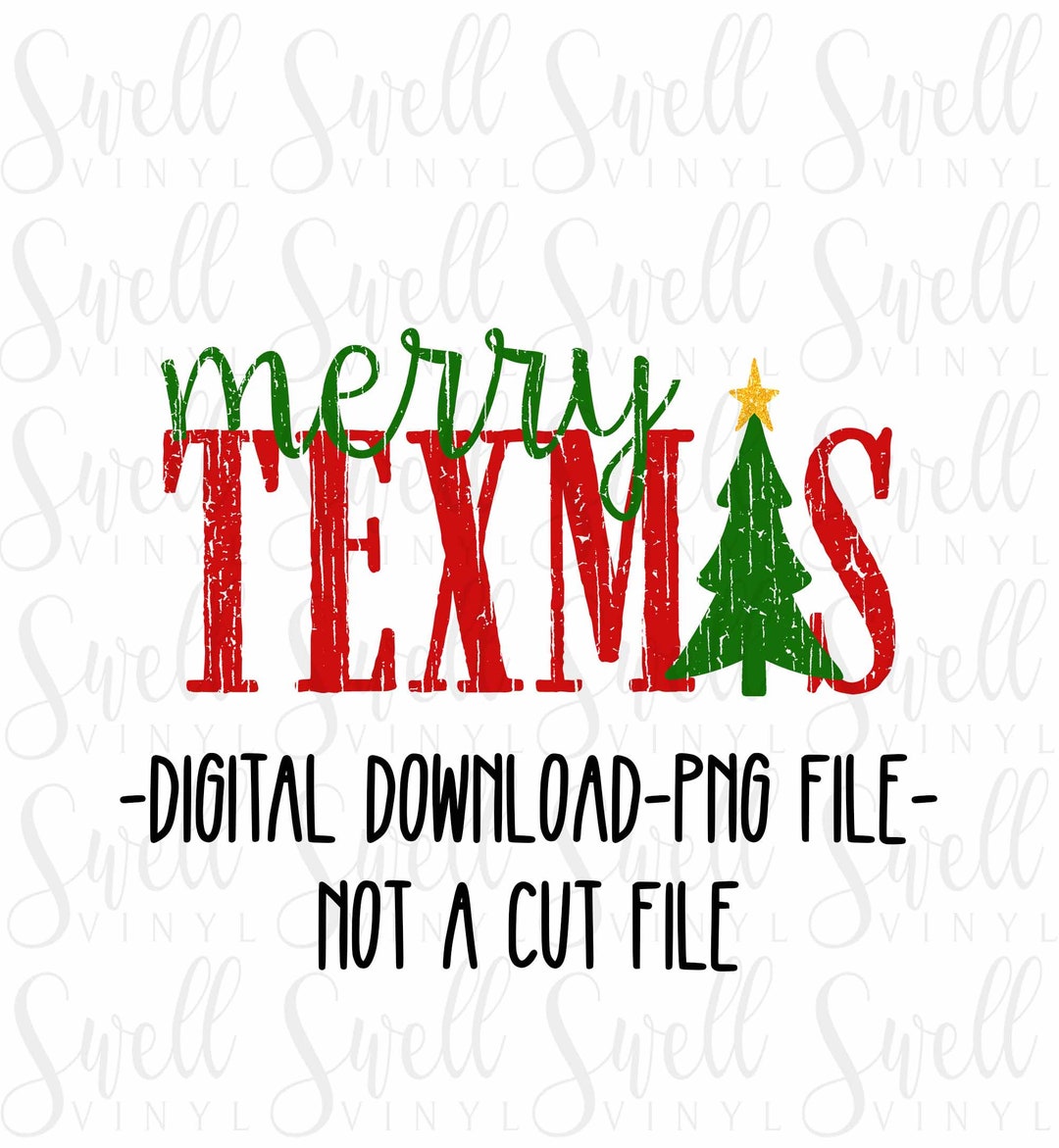 2 Digital Downloads Merry Texmas Distressed & Regular - Etsy Canada