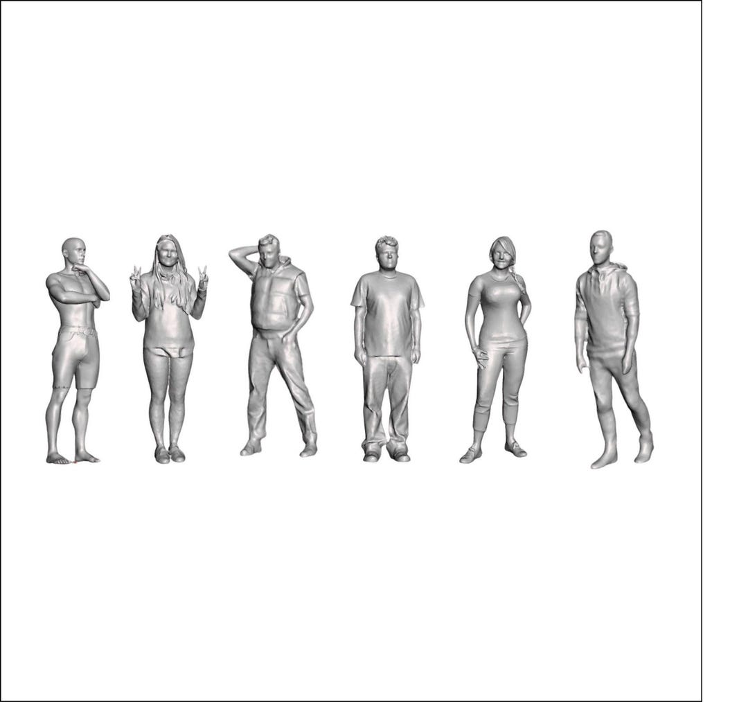 Bulk Pack 01 Model Figures - 3D Printed Railway Scenery Subbuteo RC ...