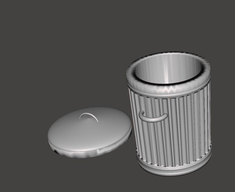 Dustbin With Lid 3D Printed Model Railway Scenery - Etsy