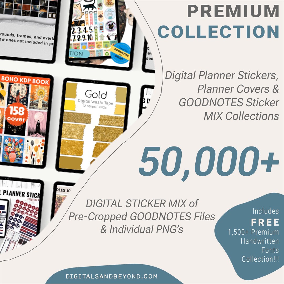 50,000+ Digital Stickers for Goodnotes | iPad Pre-cropped Stickers ...
