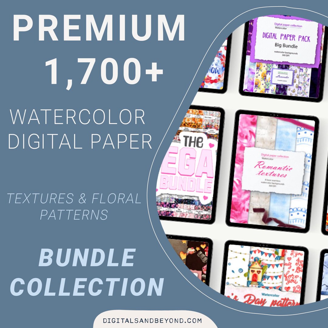 1700+ Watercolor Digital Papers, Watercolour Paper Textures, Backdrop ...