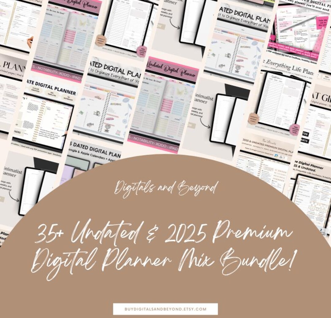35 Mix 2025 Undated Digital Planner Bundle, Goodnotes Planner, iPad ...