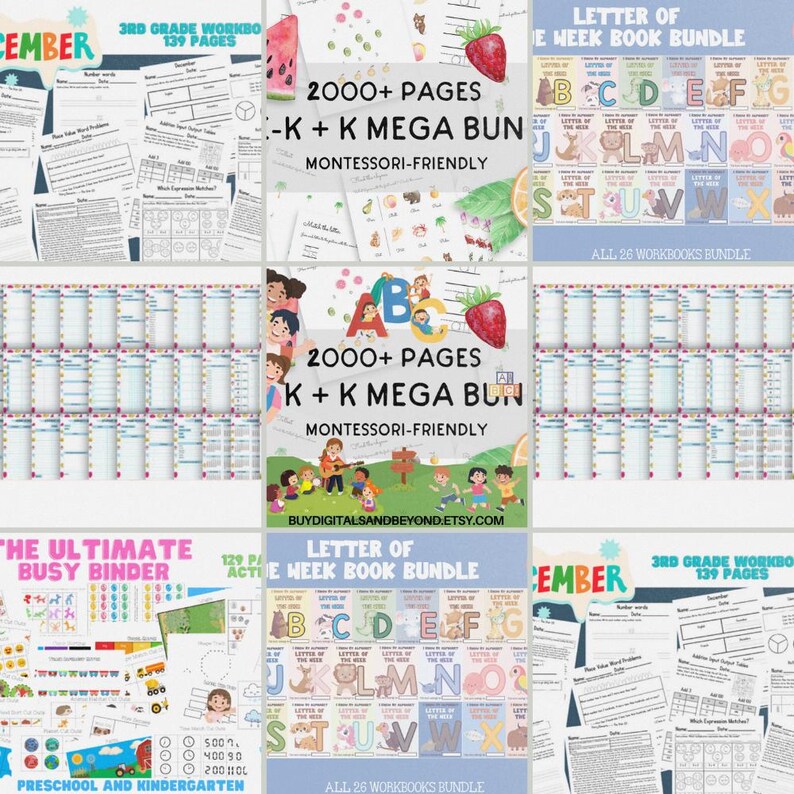 2000+ Preschool Pre-k + Kindergarten Learning Bundle | Printable ...
