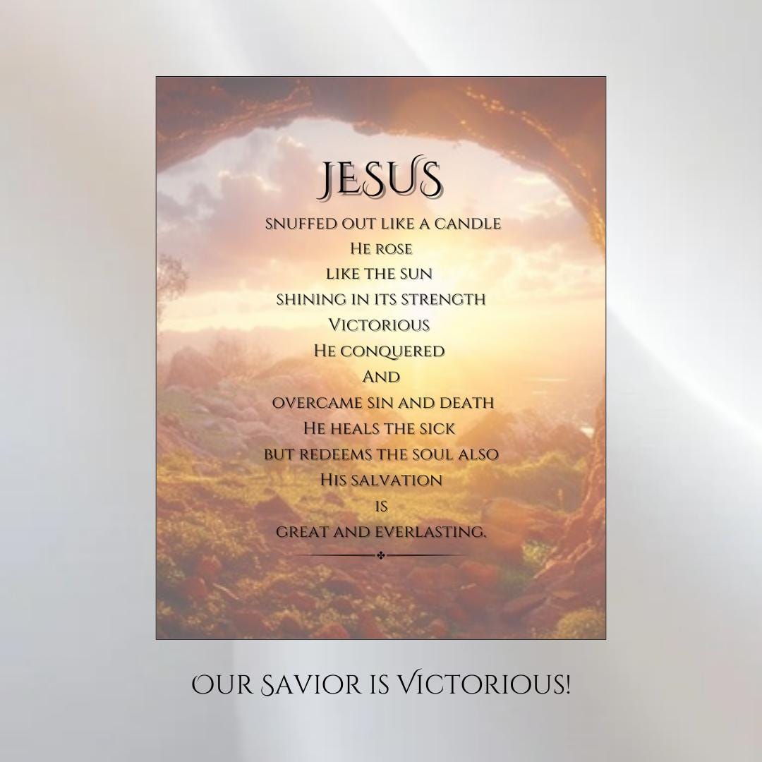 He Rose - Jesus Rose and Conquered - Christian Wall Art, Digital ...