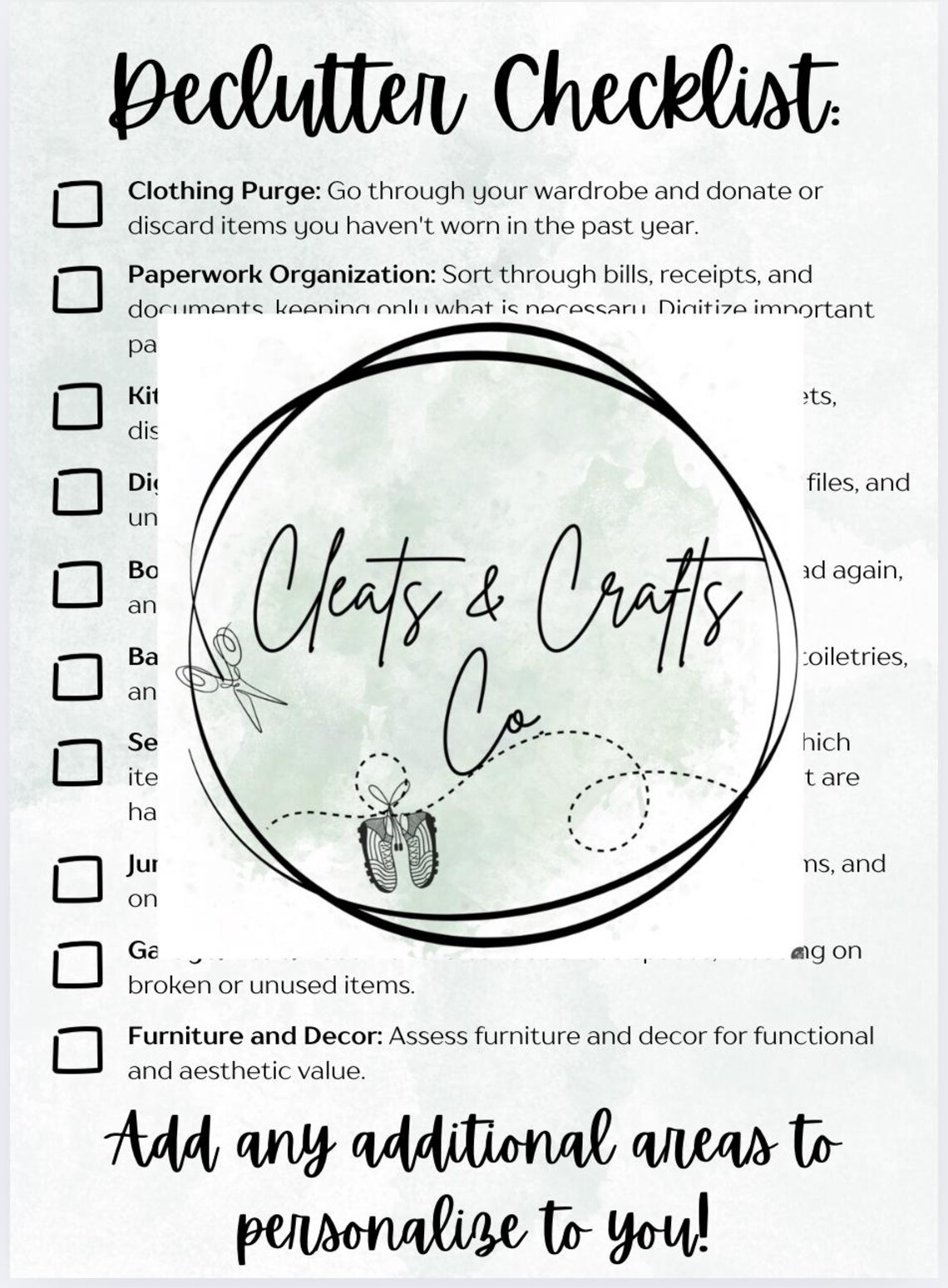 Simple Ten Step Declutter Checklist - Printable (DIGITAL FILE) - Etsy