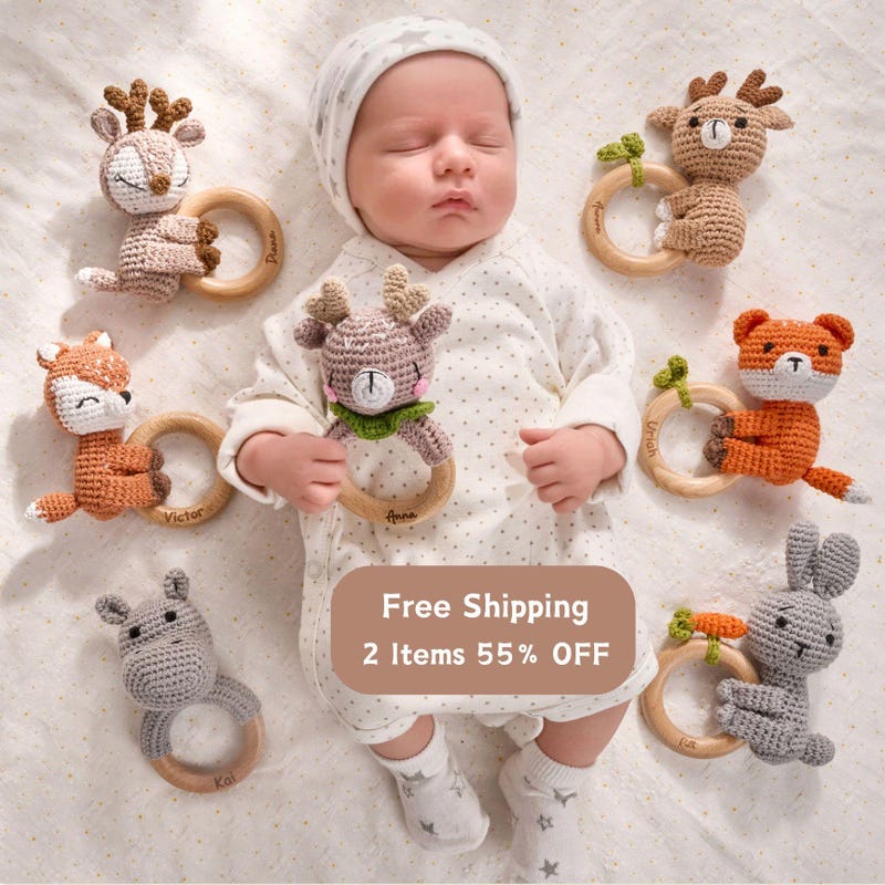 Wood Baby Rattle - Etsy