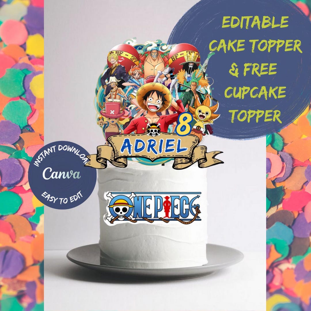 Editable Cake Topper and Cupcake Topper, Editable Birthday Cake Topper ...