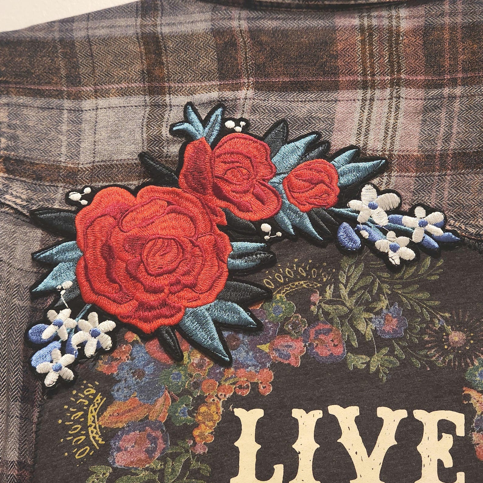 Custom Applique Upcycled Distressed Shirt. - Etsy