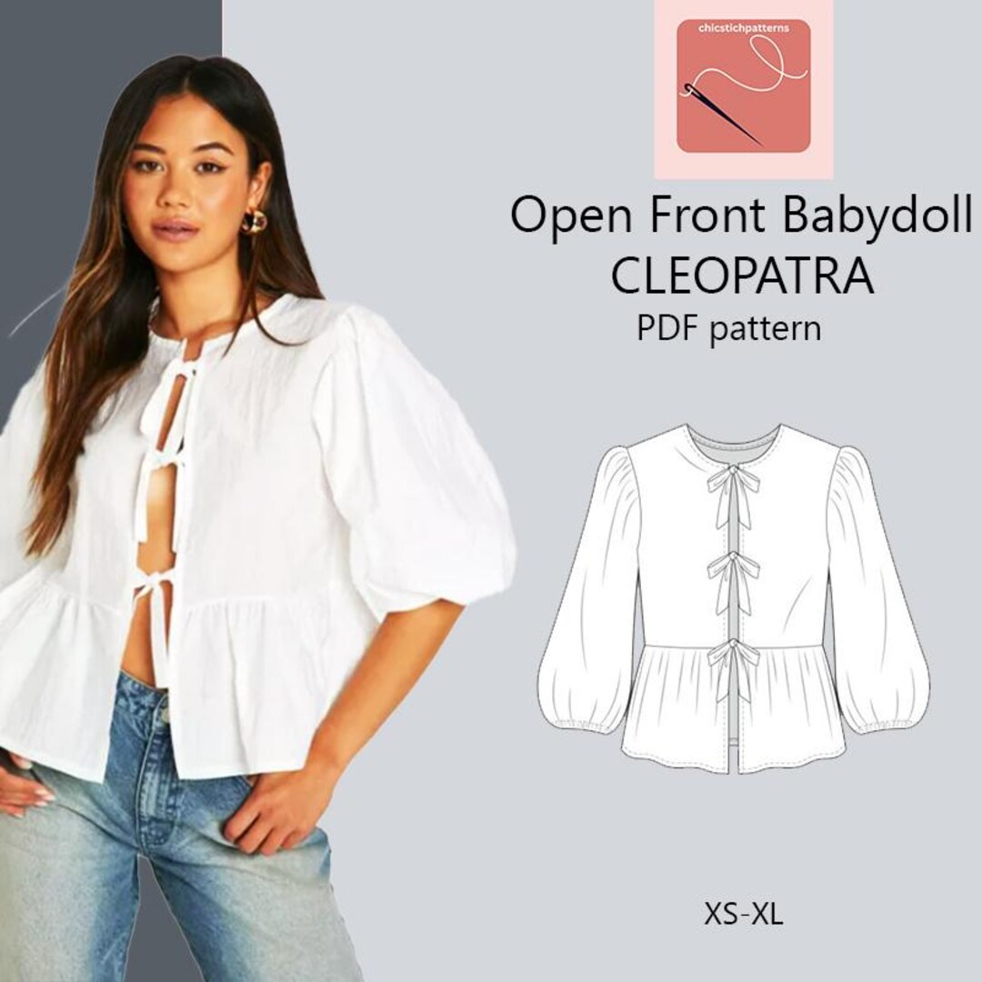 Tie Top Pattern for Women Babydoll Sewing Pattern Patterns for ...