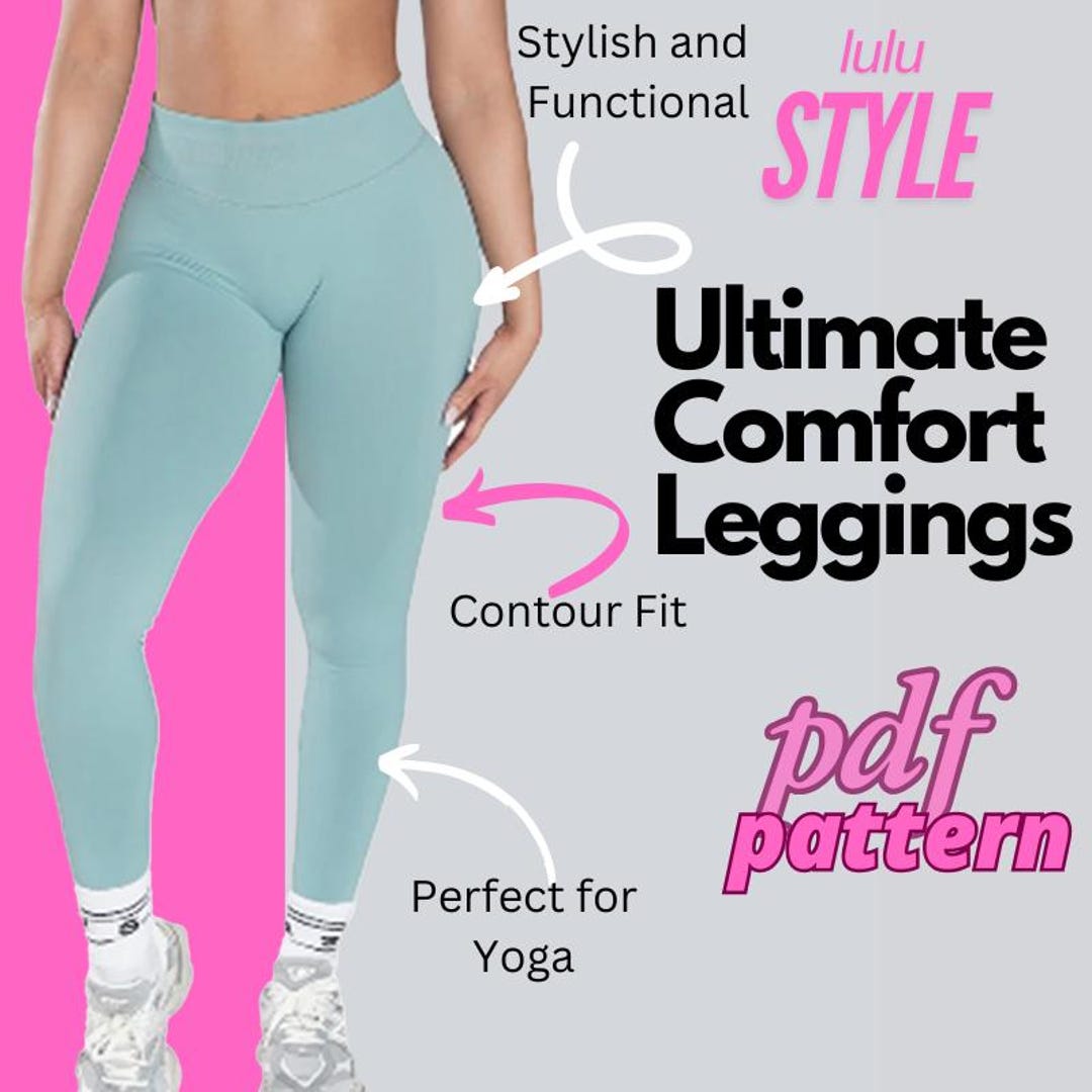 Leggings PDF Sewing Pattern - Yoga Pants, Contour Fit, Stylish DIY ...