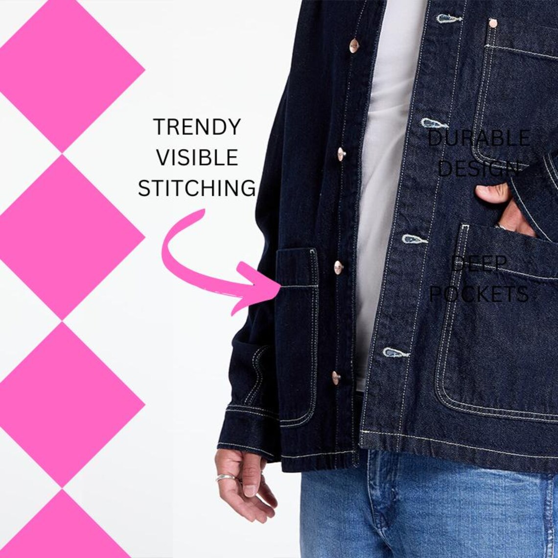 Denim Chore Jacket Pattern | Sewing Pattern | Denim Pattern | Urban ...