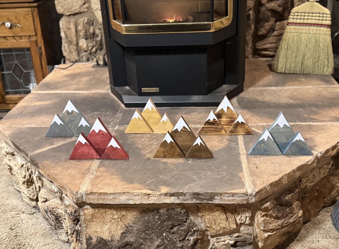 Handcrafted Wooden Mountain Decor | Rustic Shelf Display - Etsy