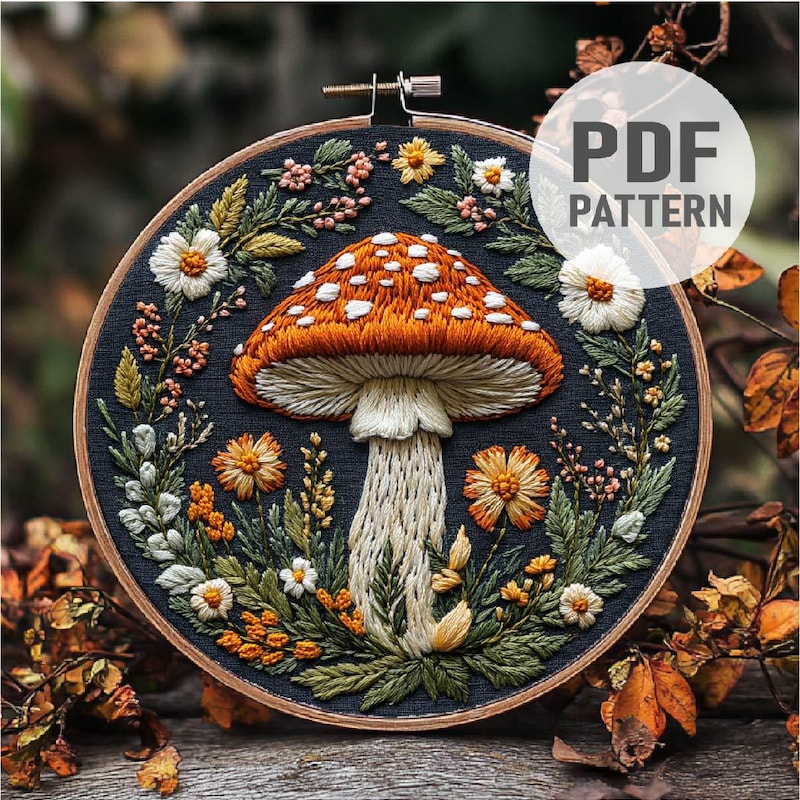 Mushroom Embroidery - Etsy