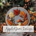 Autumn Embroidery Pattern Mushroom Wreath Embroidery Mapple Leaf ...