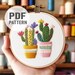 Cactus Embroidery Pattern ,plants ,succulant, Cacti Embroidery House ...