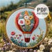 Floral Hot Balloon Embroidery Pattern Hot Air Balloon Embroidery ...