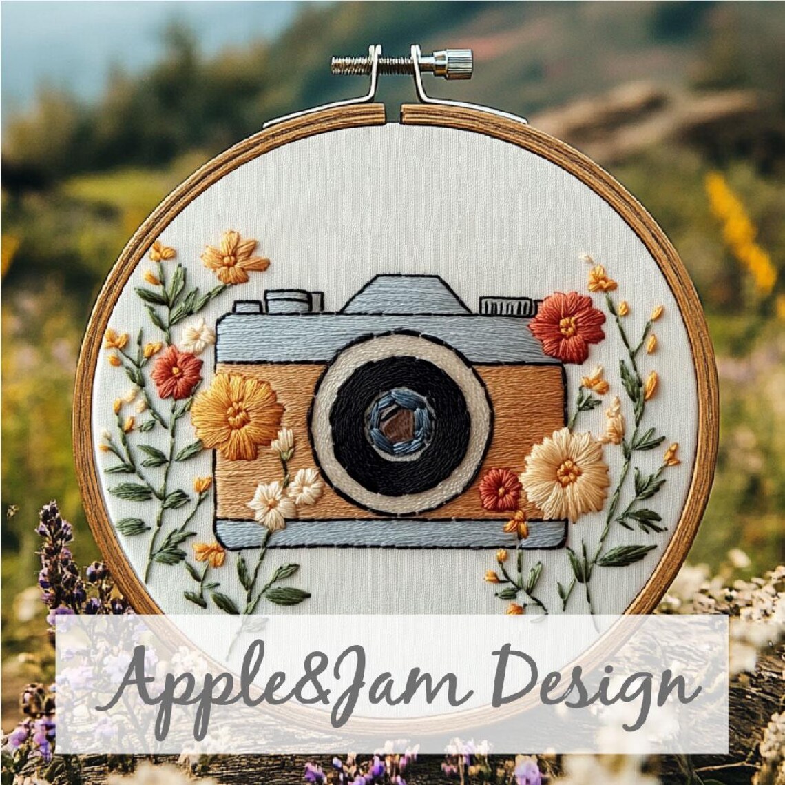 Camera Embroidery Pattern, Floral Camera Embroidery , ,camera Hoop Art ...