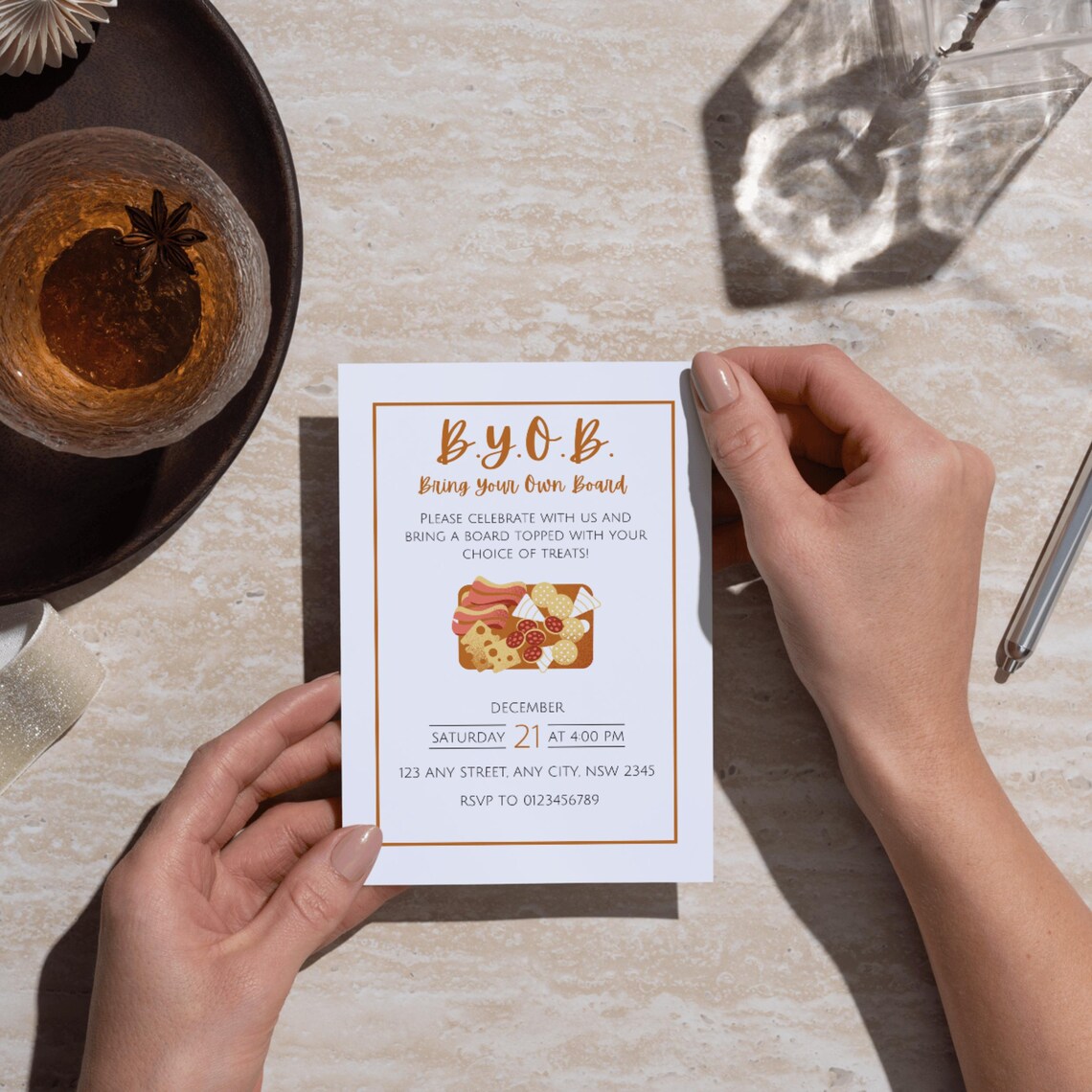 Bring Your Own Board Party Invitation Template, Charcuterie Board ...