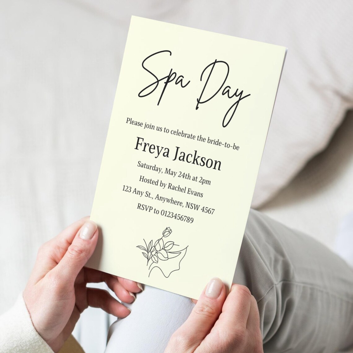 Spa Day Editable Invitation Template, Bride-to-be, Wedding, Spa Day ...