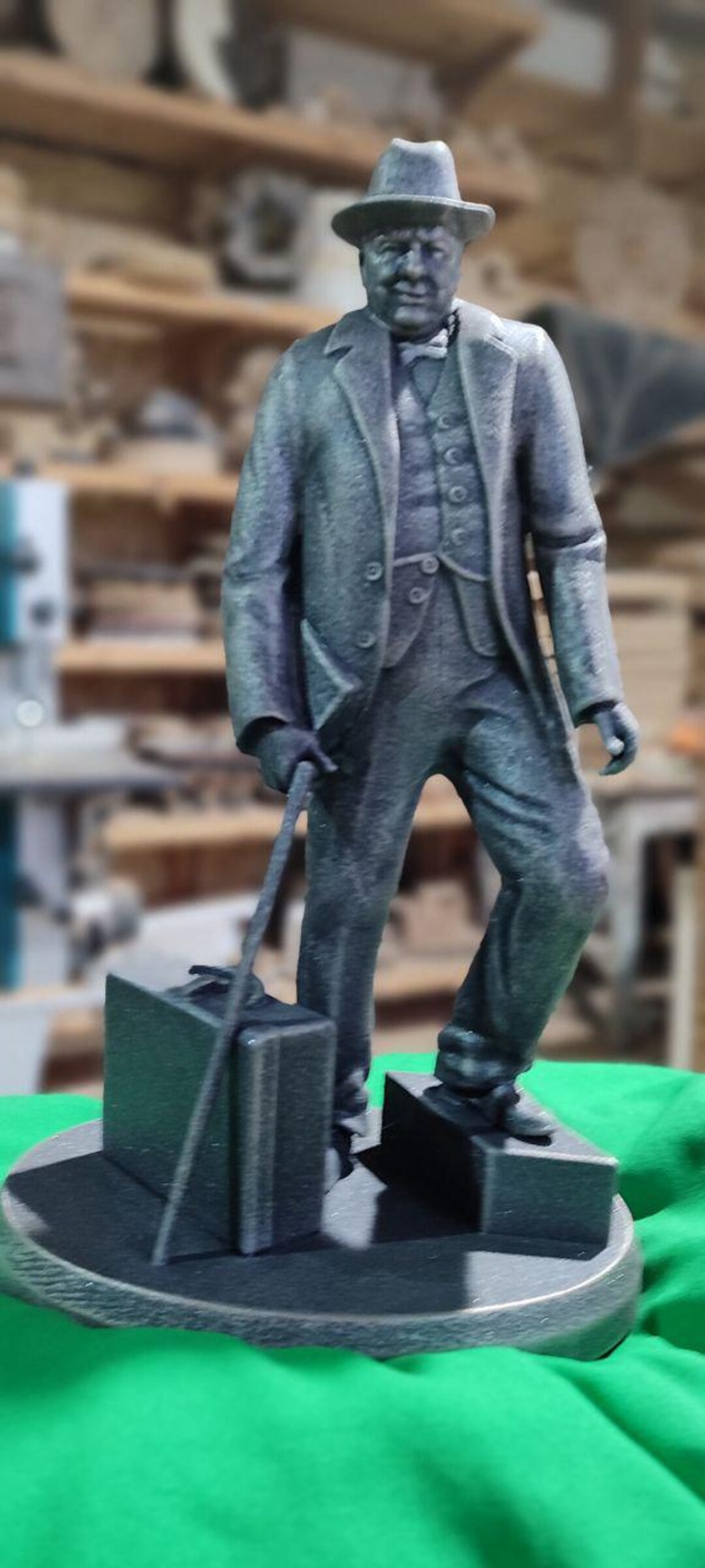 Carved Wooden Winston Churchill Statue: Collectible Historical Decor - Etsy