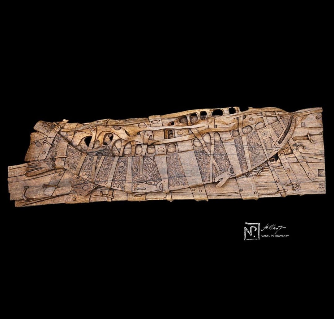 Hand-carved Wooden Wall Art: "strange Boat" - Surreal Nautical Decor - Etsy