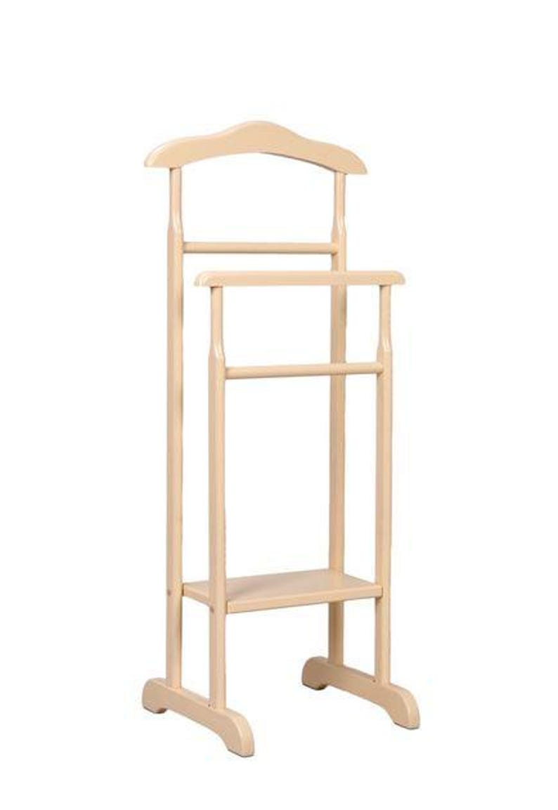 Floor Standing Clothes Rack | White Wooden Valet Stand | Modern Floor ...