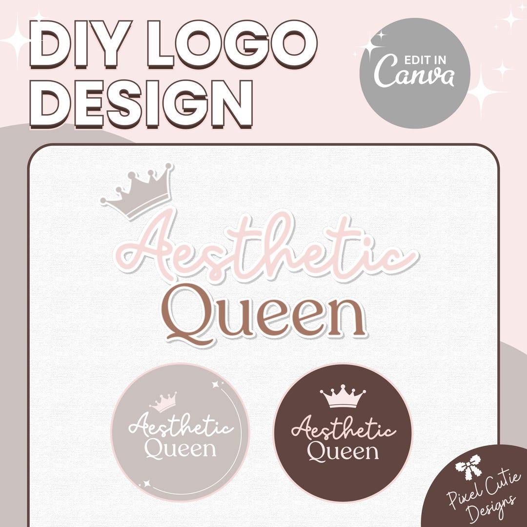 Editable Logo in Aesthetic Design, DIY Canva Logo, Customizable Colors ...