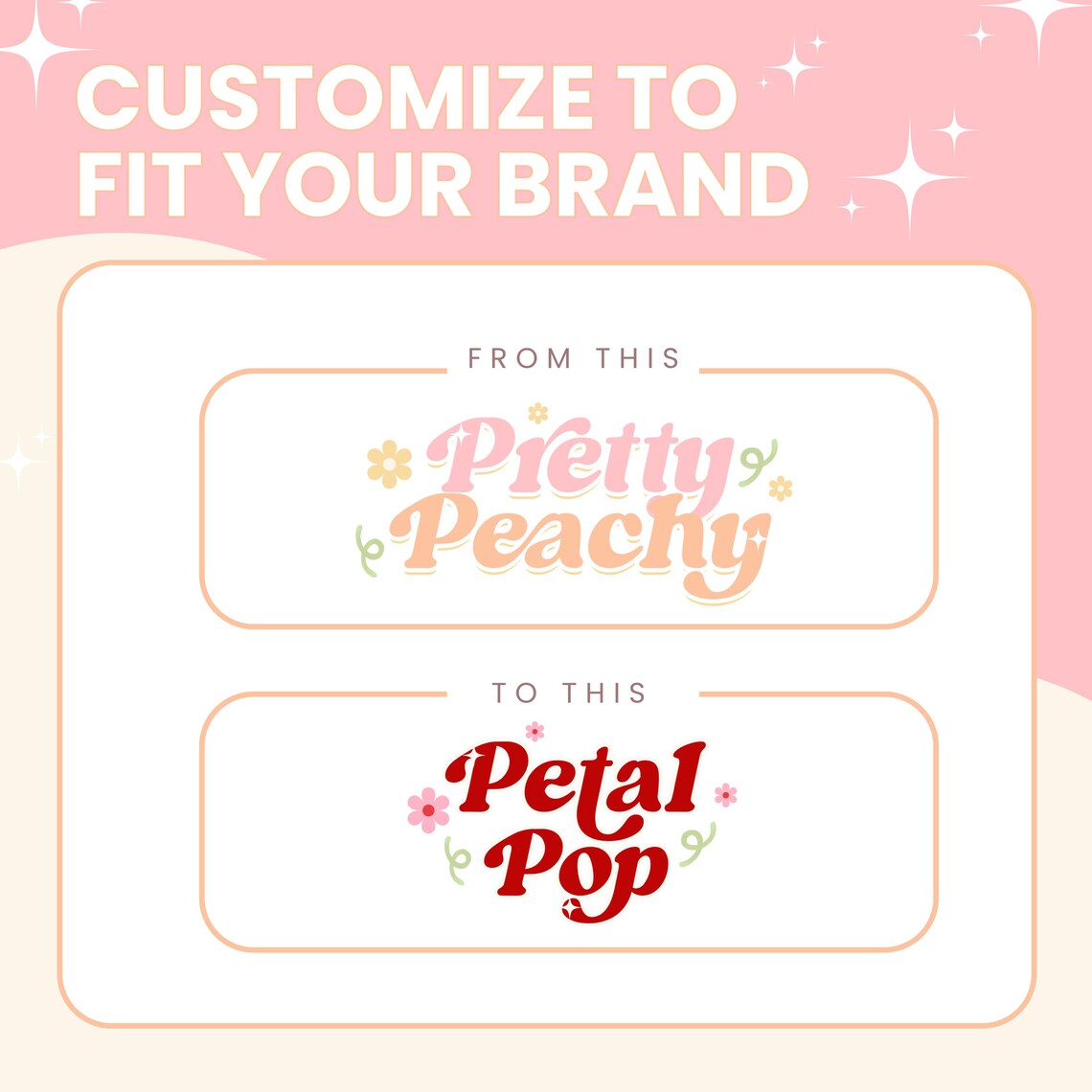 Editable Logo in Peach & Pink Design, DIY Canva Logo, Customizable ...