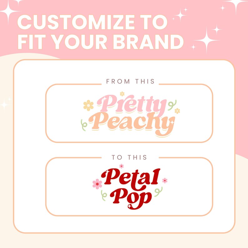Editable Logo in Peach & Pink Design, DIY Canva Logo, Customizable ...