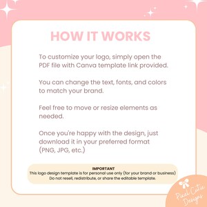 Editable Logo in Peach & Pink Design, DIY Canva Logo, Customizable ...