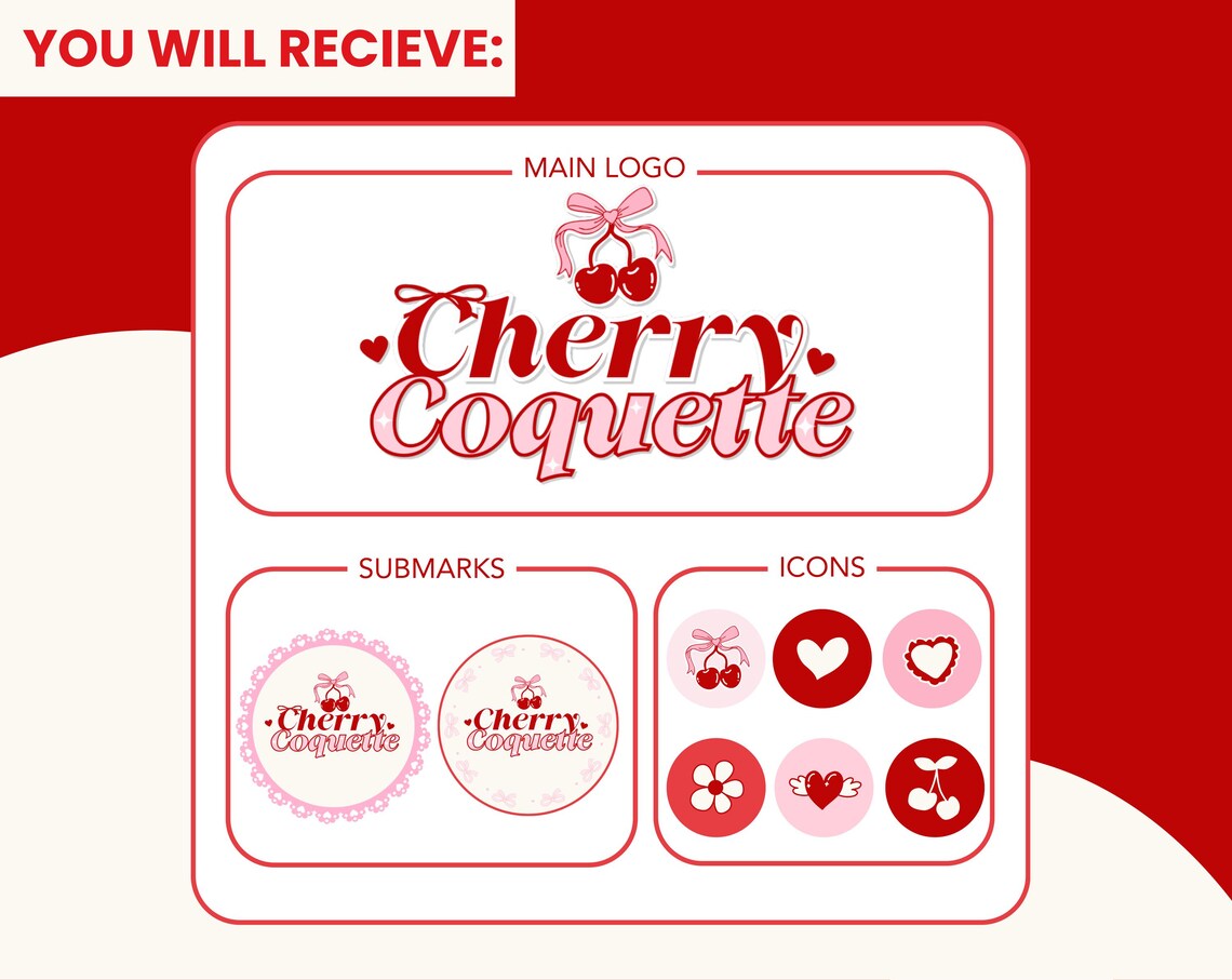 Coquette Logo Template: DIY Customizable Canva Design (digital Download ...