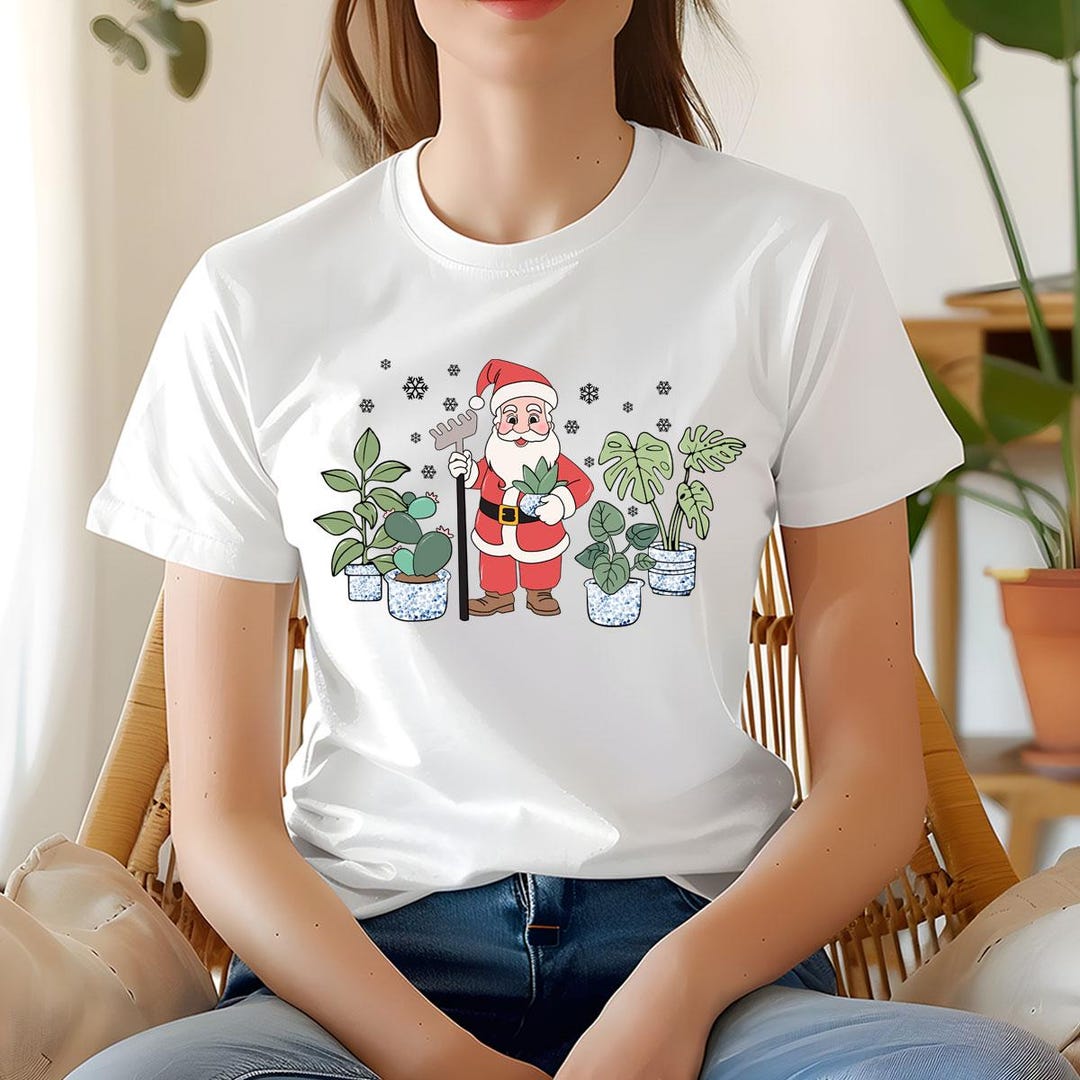 Santa Plant Lover PNG, Plant Lover Christmas Png, Christmas Sublimation ...