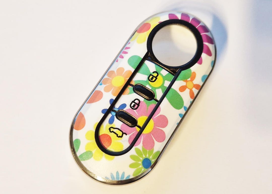 Cute Floral Flowers Retro Flower Car Key Cover, Fits Fiat 3 Button Key ...