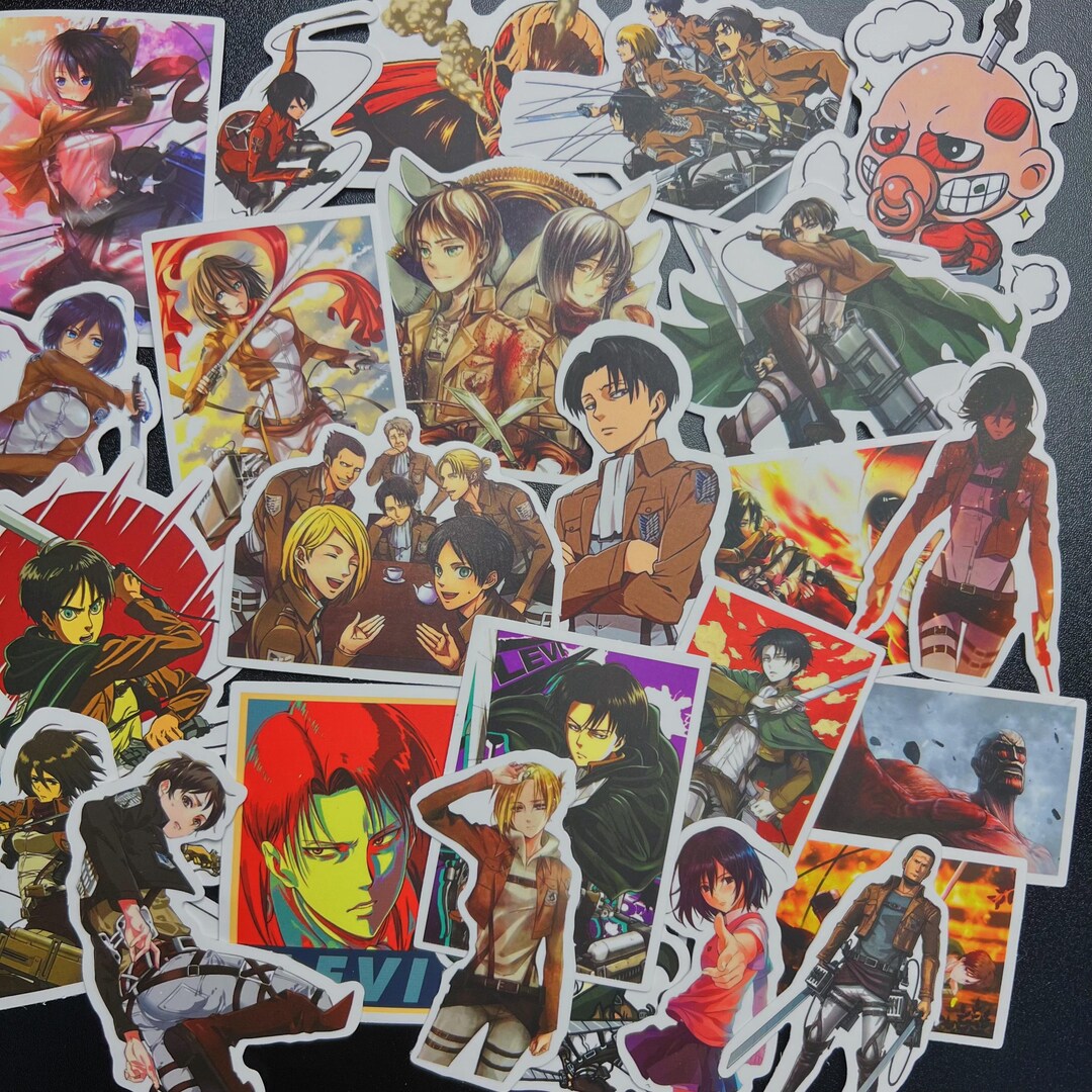 AOT Anime Stickers, 100 Assorted Anime Sticker Pack, Anime Vinyl ...