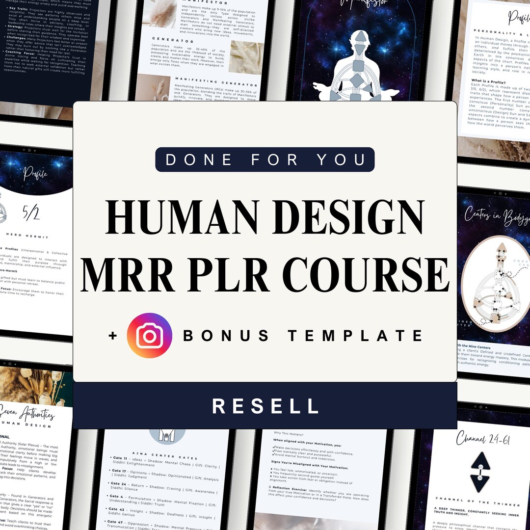 Human Design MRR PLR Course Done for You DFY Course for Coach Readers ...