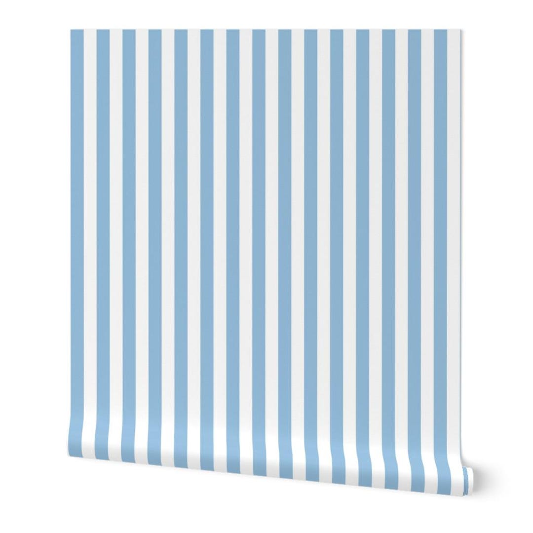 Periwinkle Blue Striped Wallpaper: Coastal Peel and Stick - Etsy