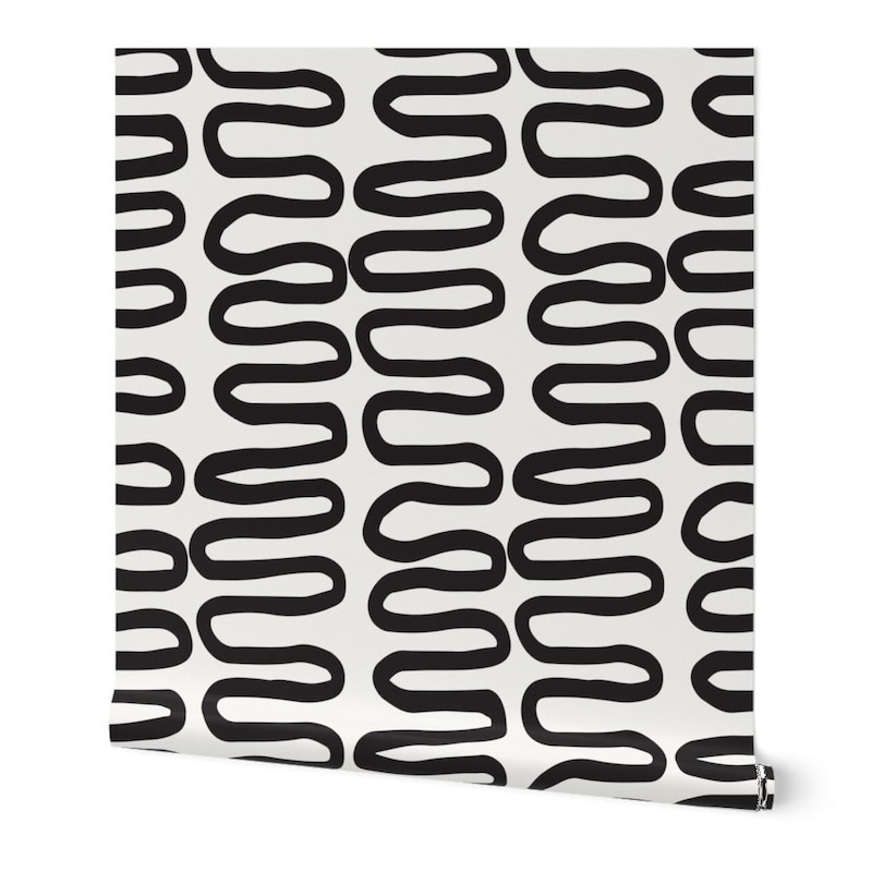 Squiggly Lines Wallpaper - Etsy