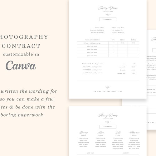 Photography Business Forms Bundle Photography Forms Template - Etsy