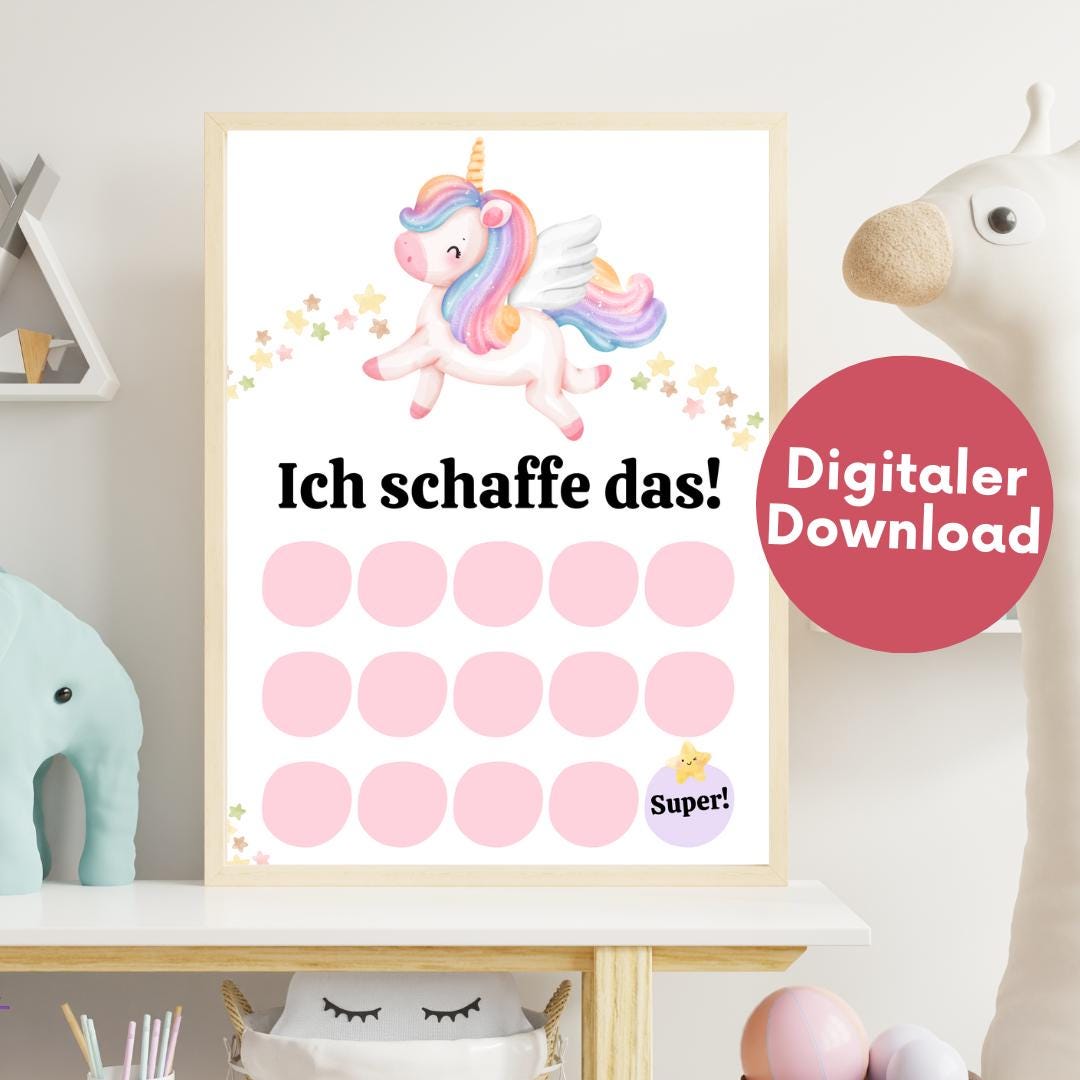 Reward Chart for Children I Unicorn I Reward System for Children I ...