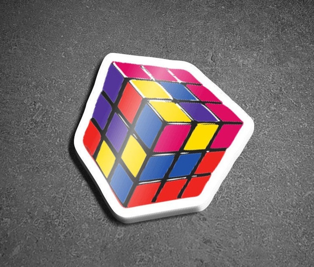 Waterproof Vinyl Rubix Cube 1980s STICKER 3"x3.1" | Andy Warhol-style ...