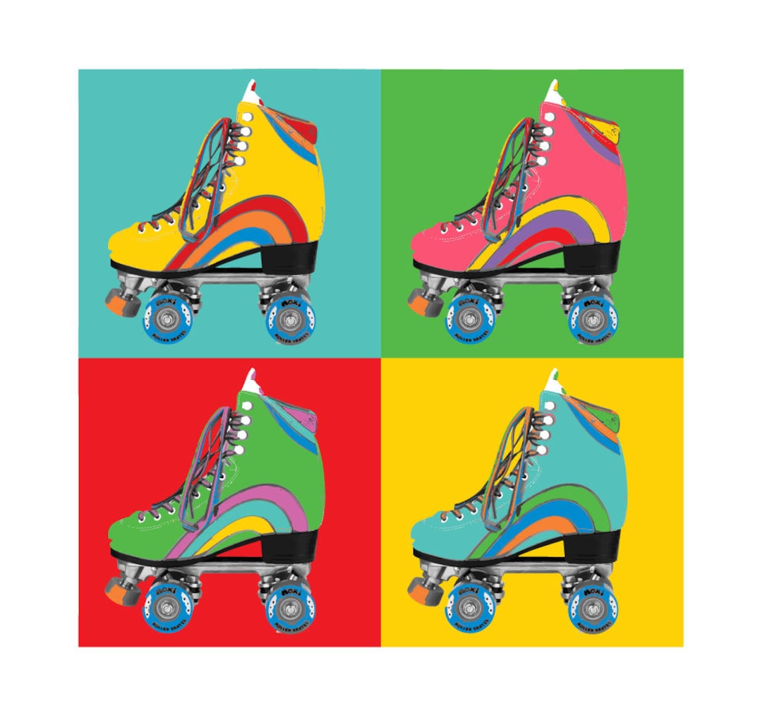 Roller-skate POP ART Digital Download 4up | Warhol-style Pop Art ...