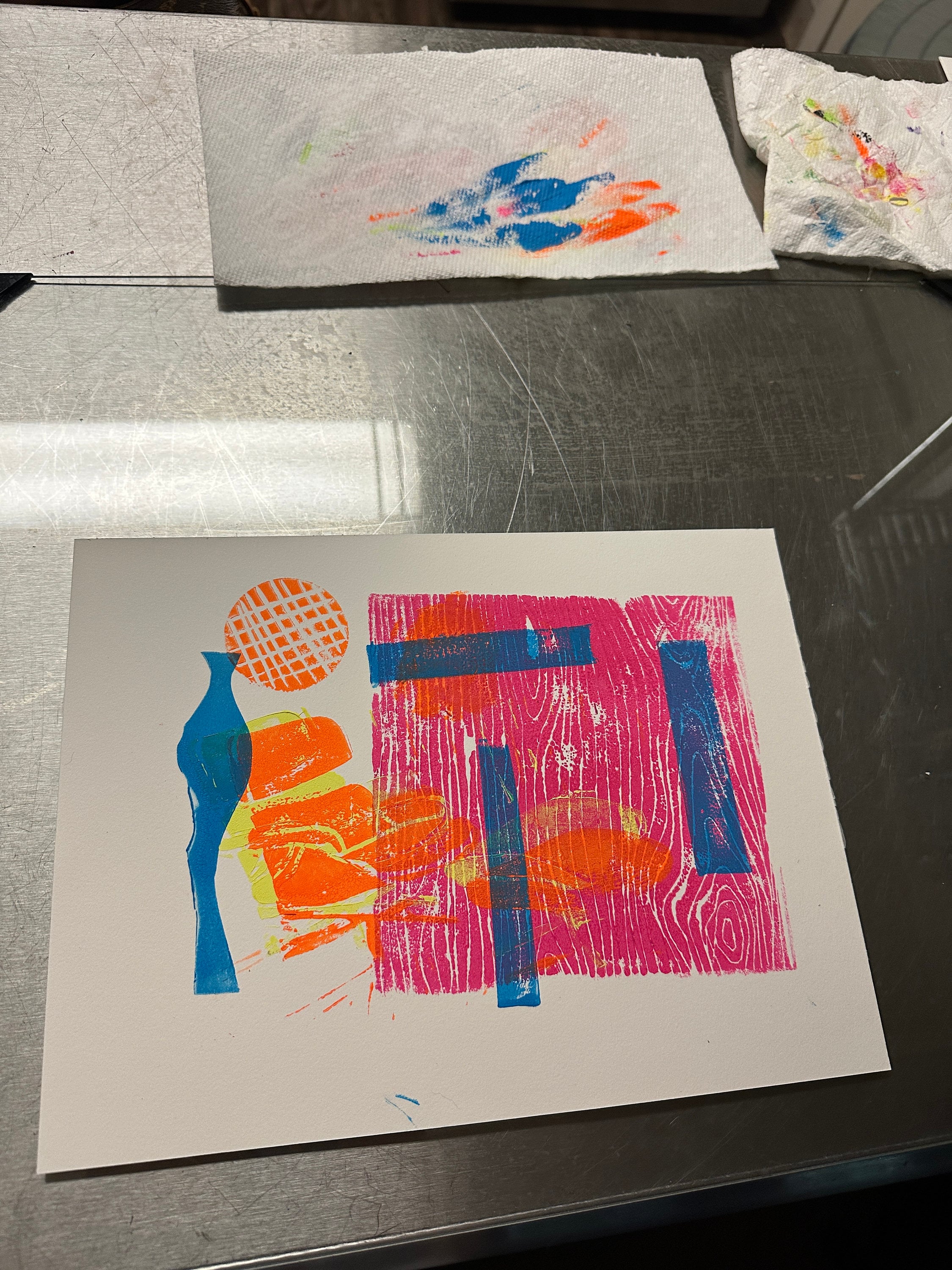 Pop Art Linocut Abstract Print "Eames 2 2023 | 9x12" | Original Artist ...