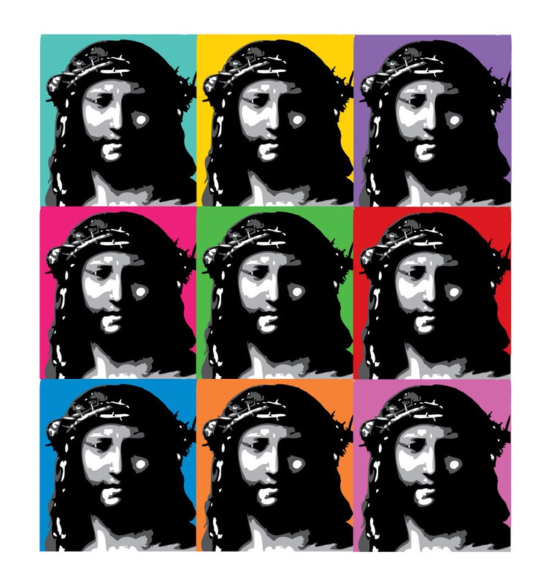 Jesus Christ Religious POP ART Digital Download 9up | Warhol-style Pop ...
