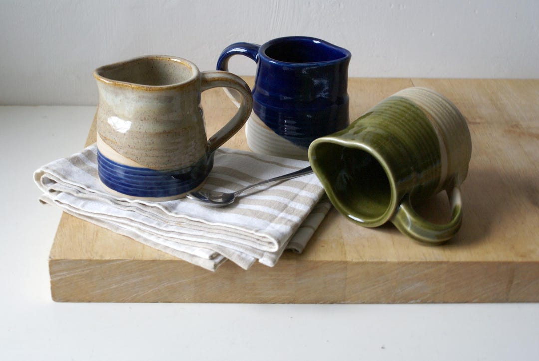 Hand Thrown Pottery Jug Glazed in Various Colours With 400 Ml Capacity ...